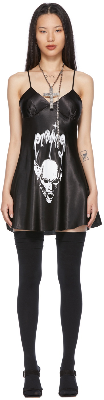 Praying SSENSE Exclusive Black Demon Logo Dress Praying