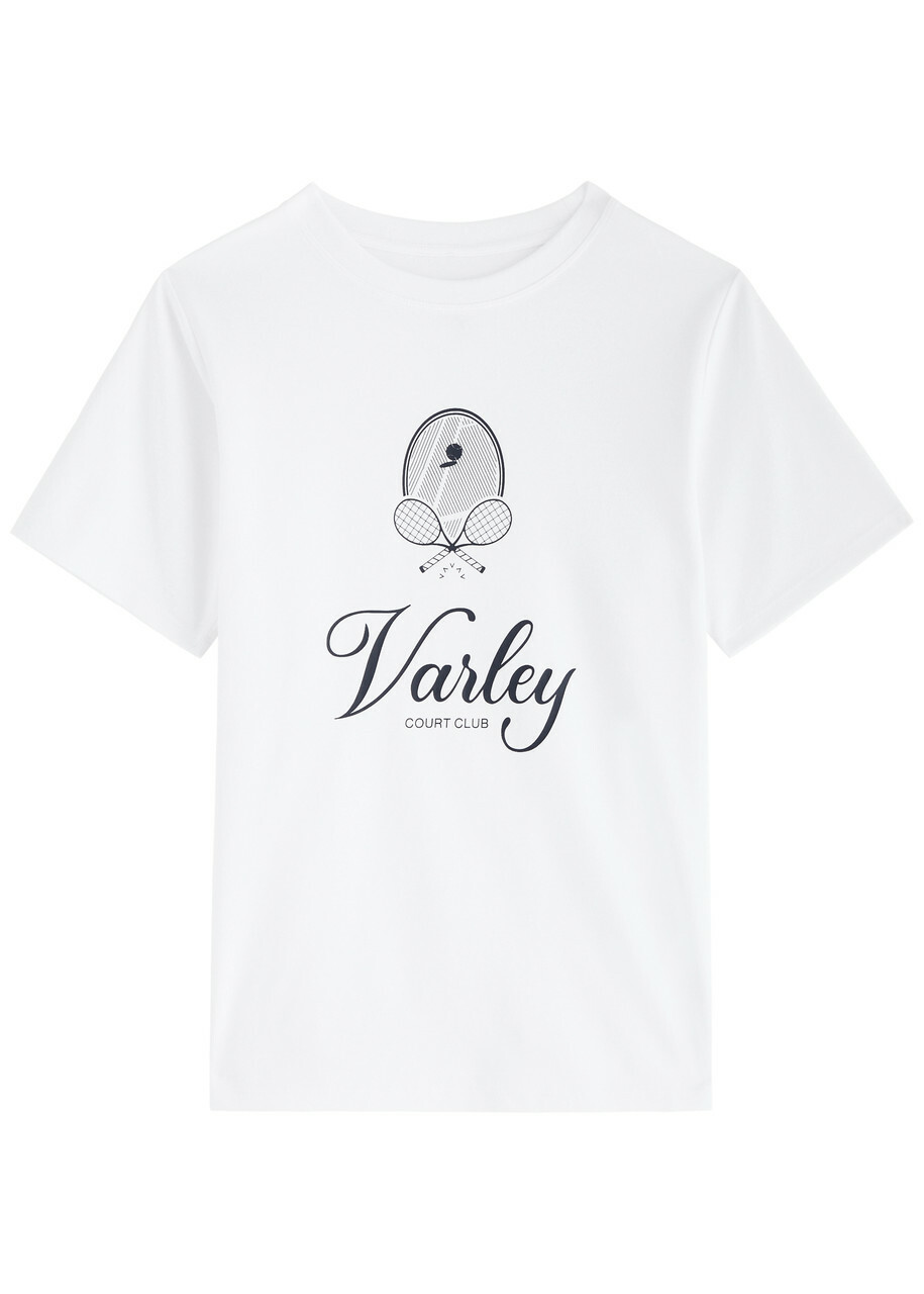 Varley Coventry Logo-print Stretch-cotton T-shirt White Varley