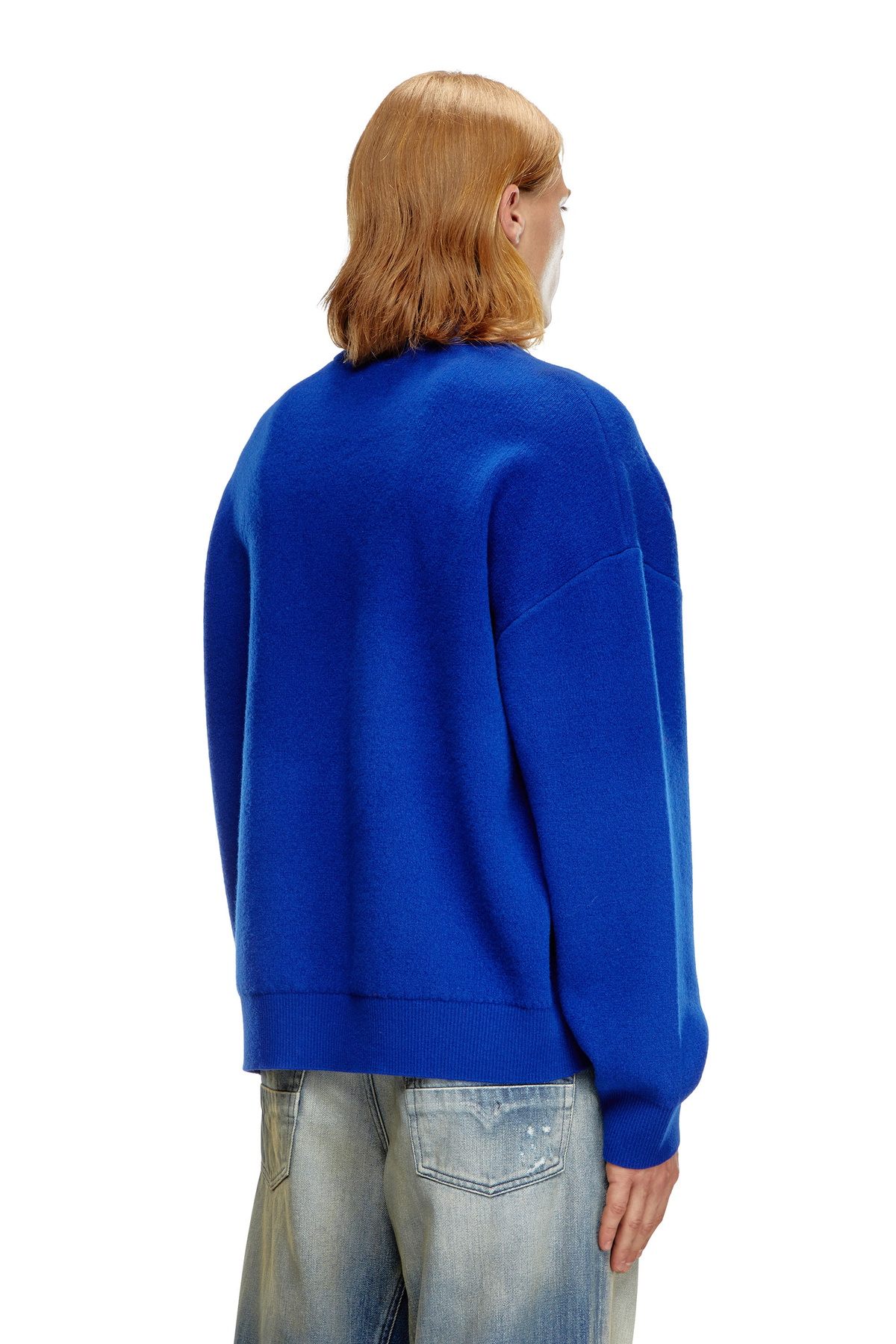 Diesel Wool-blend jumper with graphic logo - Knitwear Mens in Blue Diesel