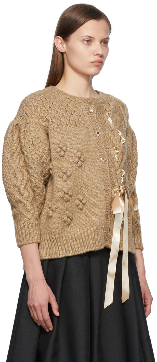 Simone Rocha Tan Alpaca Cardigan Simone Rocha
