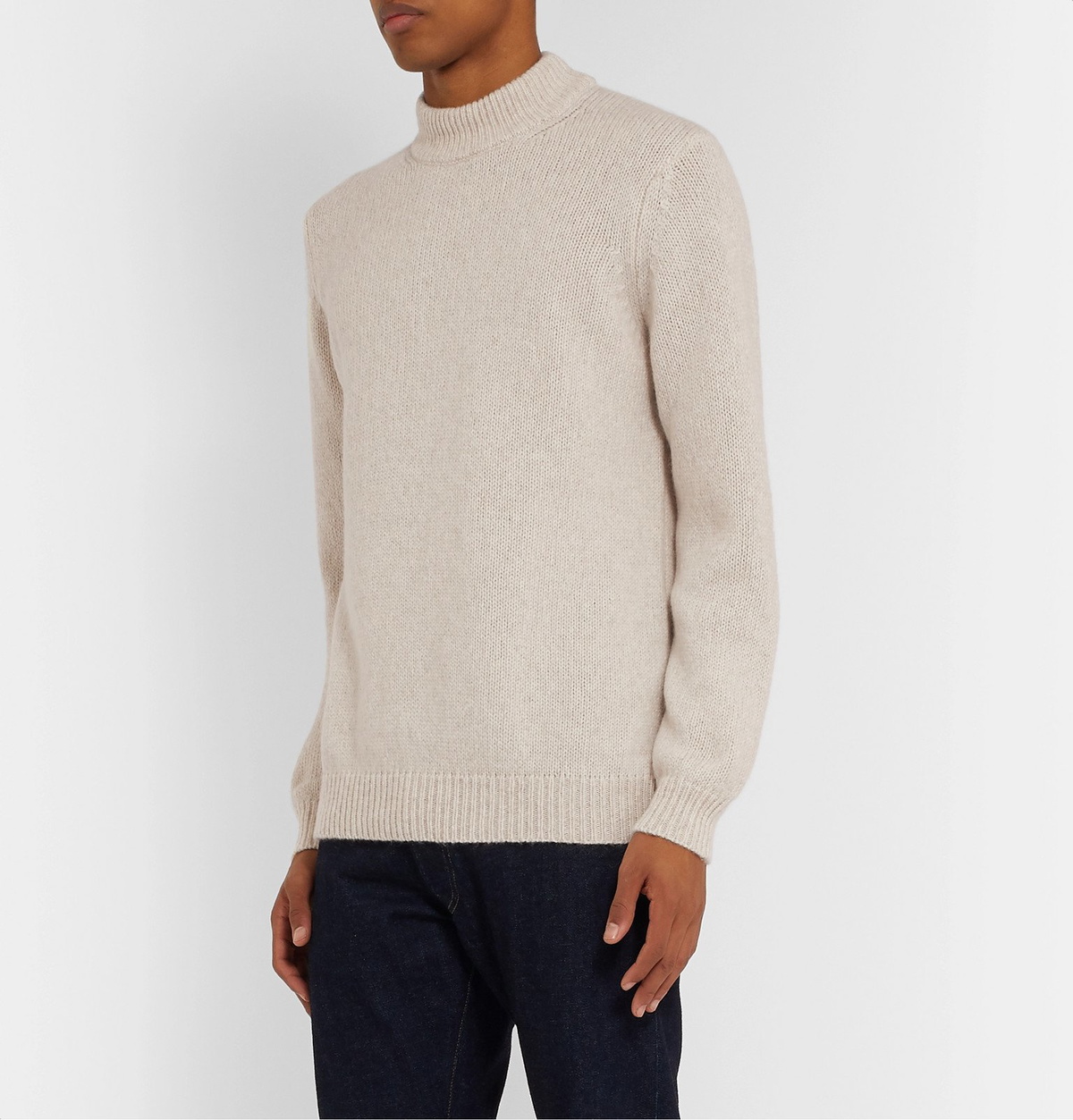 NN07 - Nick Merino Wool-Blend Mock-Neck Sweater - Neutrals NN07