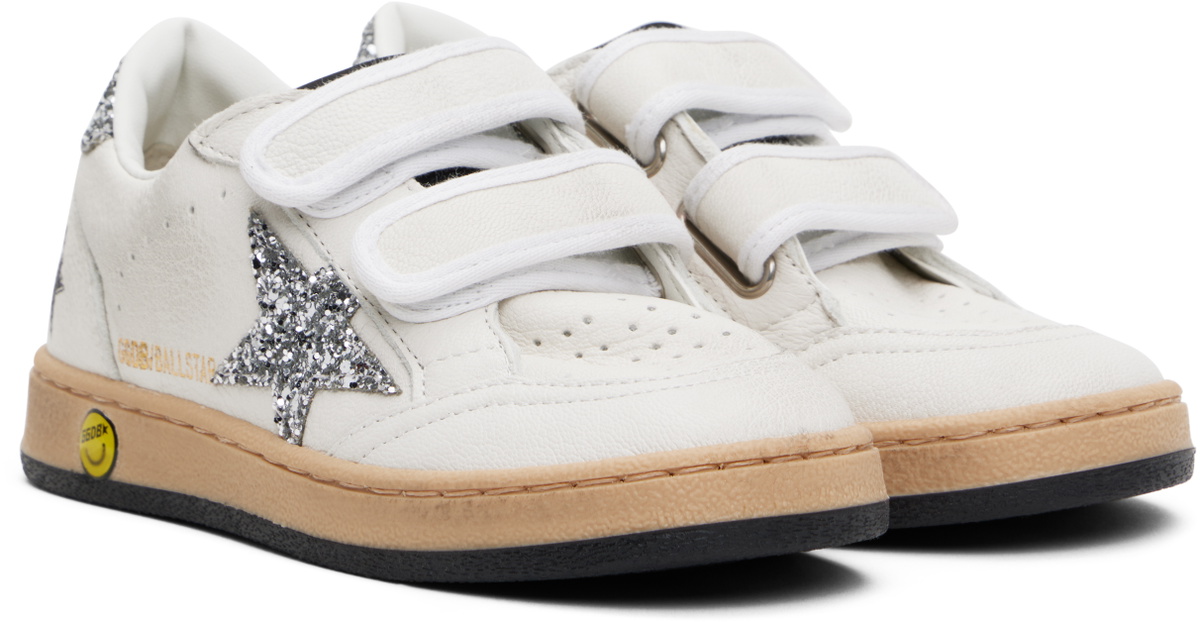 Golden Goose Kids White & Silver Ball Star Strap Sneakers Golden Goose ...