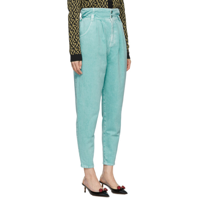 Gucci Blue Embroidered Cherry Jeans Gucci