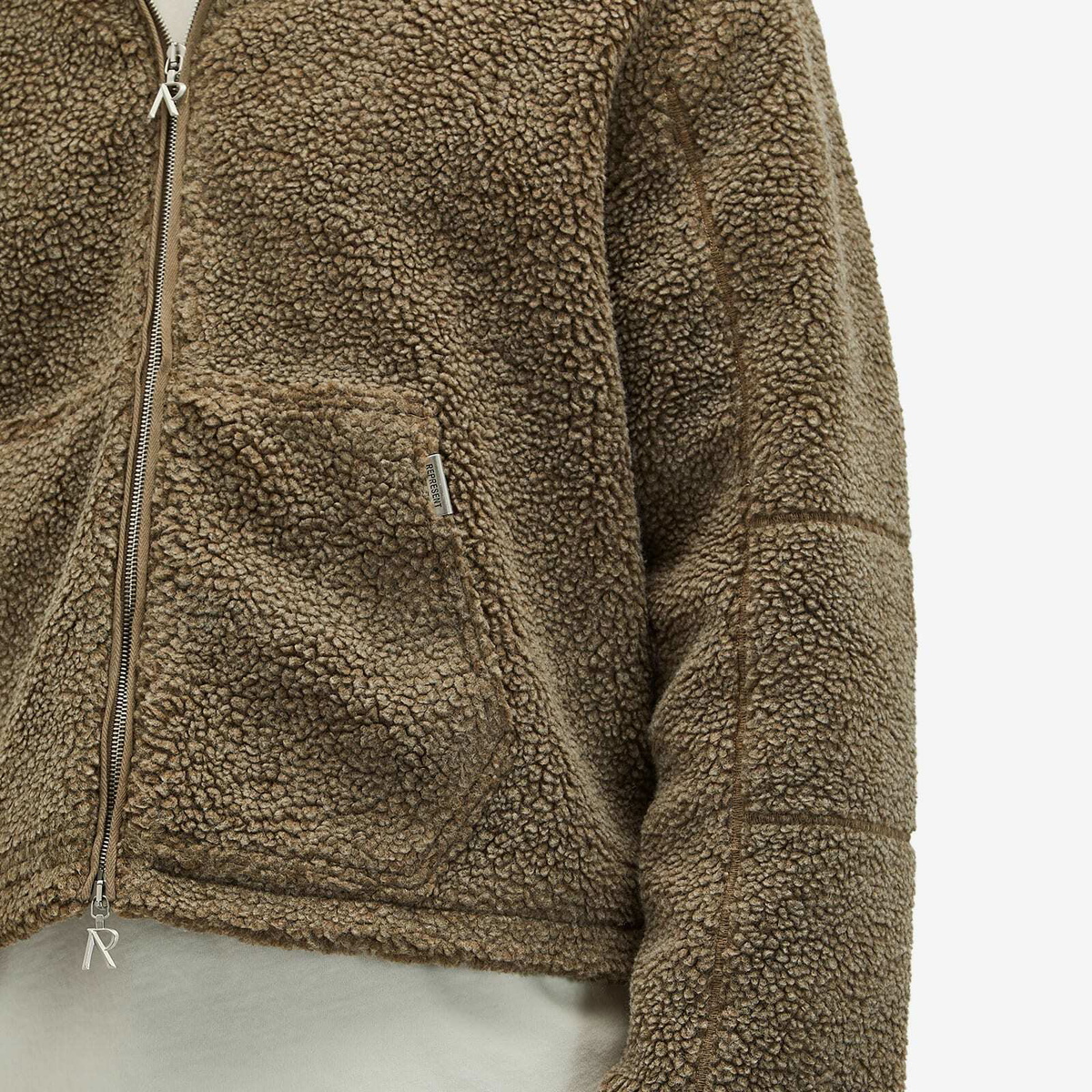 Represent Men's Hooded Fleece Jacket in Rock Represent