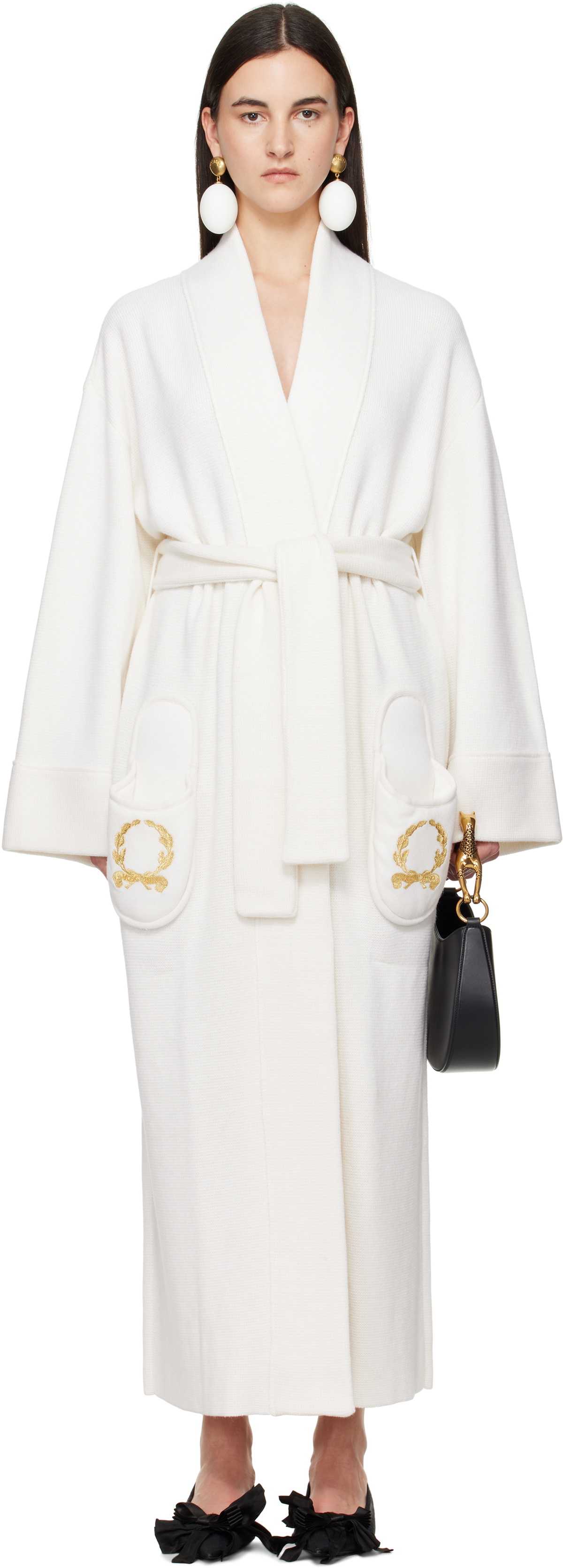Moschino Off-White Breakfast Long Coat Moschino