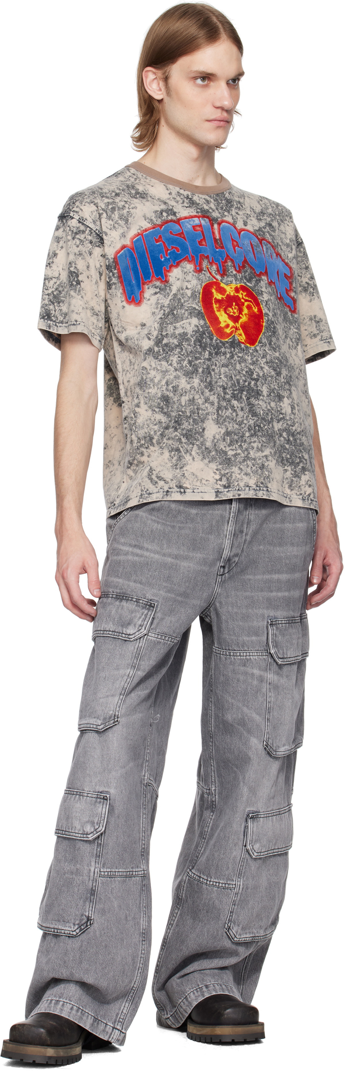 Diesel Gray Relaxed D-Touch Odcbe Jeans Diesel