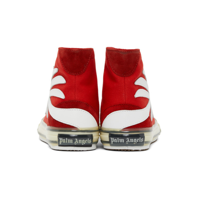 Palm Angels Red Palm Vulcanized High Top Sneakers Palm Angels
