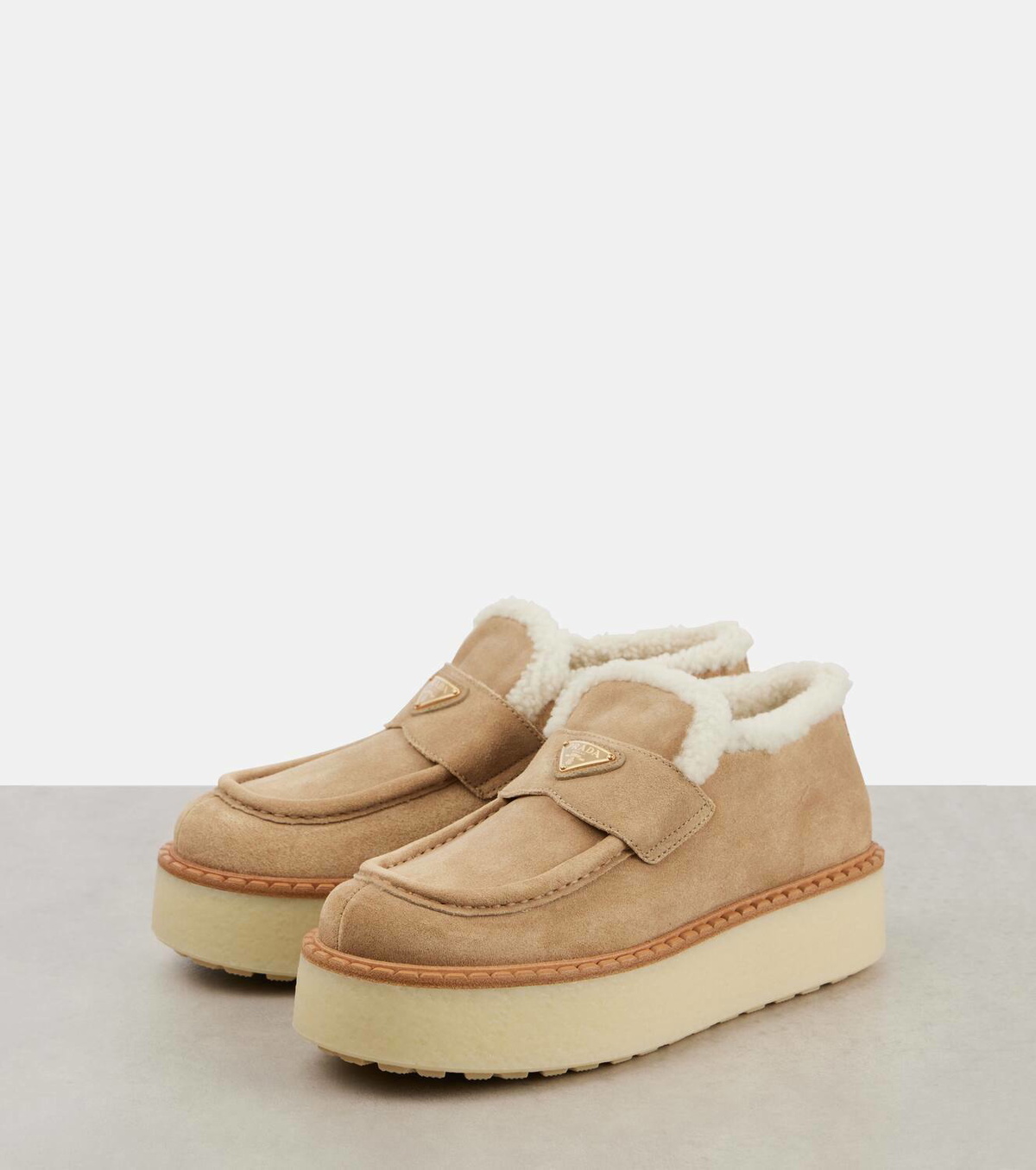 Prada Evolve suede platform loafers Prada