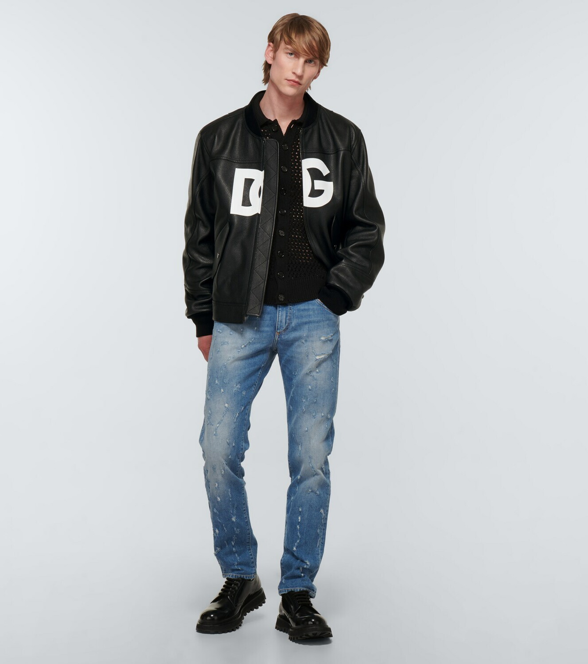 Dolce&Gabbana - DG leather bomber jacket Dolce & Gabbana