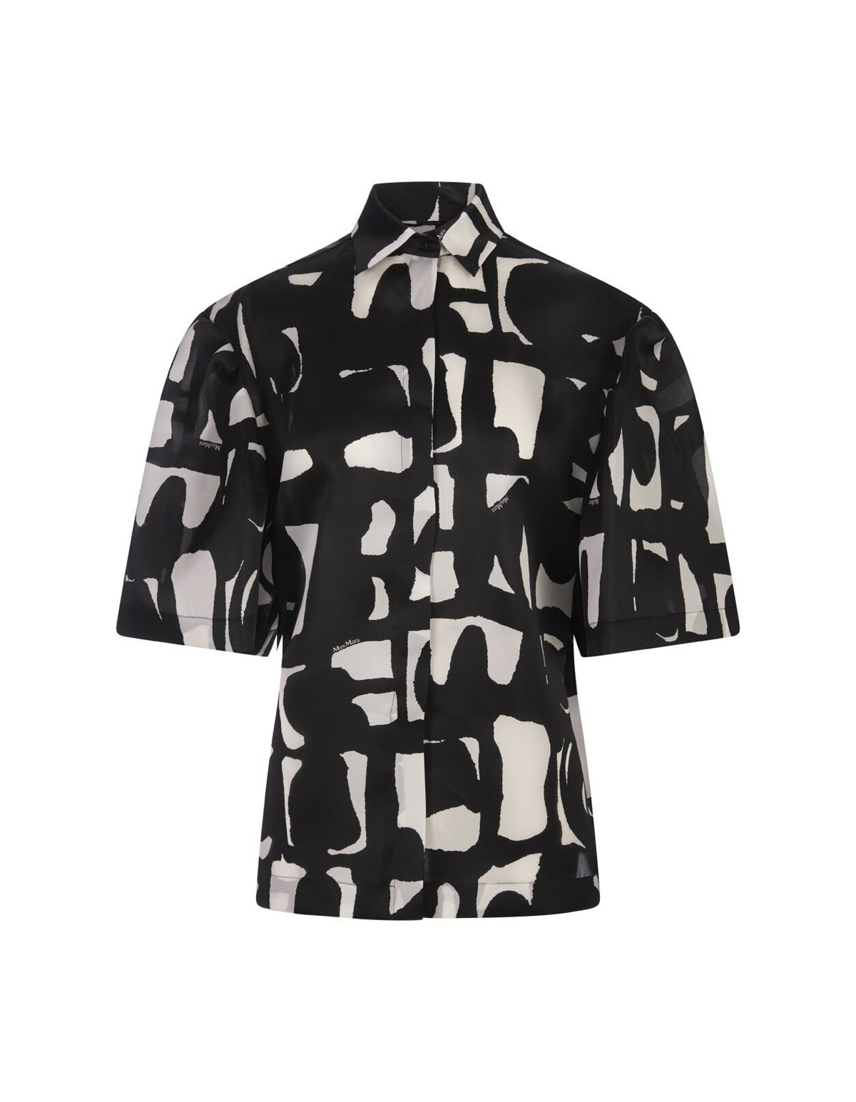 Max Mara Carella Shirt In White And Black Max Mara