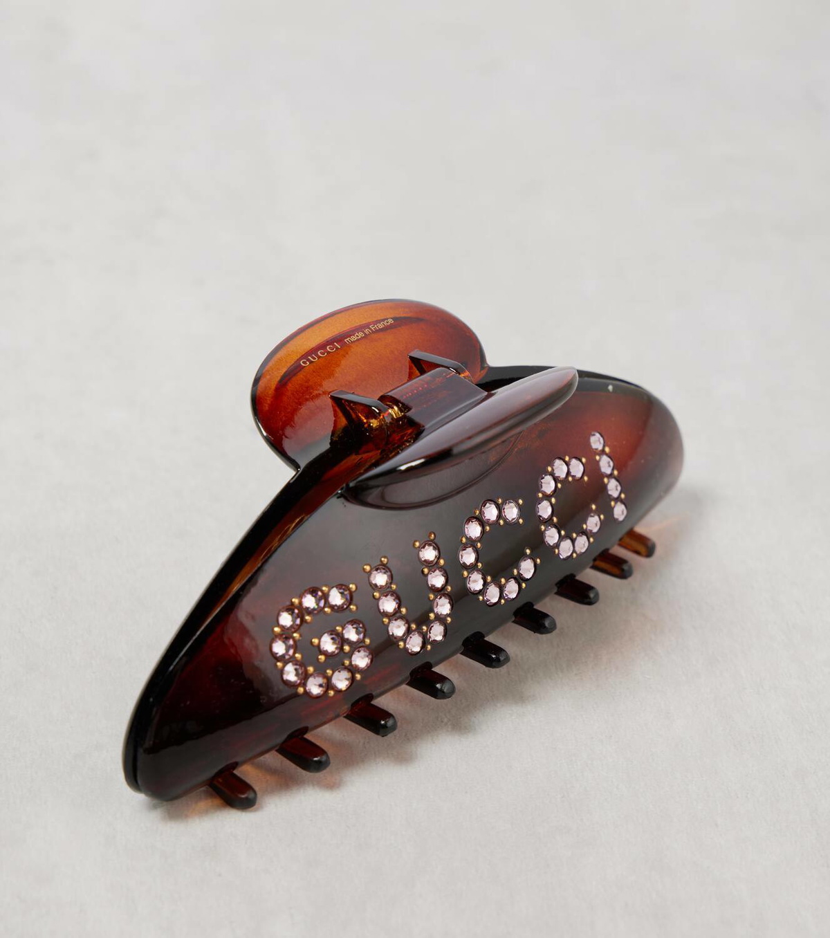 Gucci Logo crystal-embellished hair clip Gucci