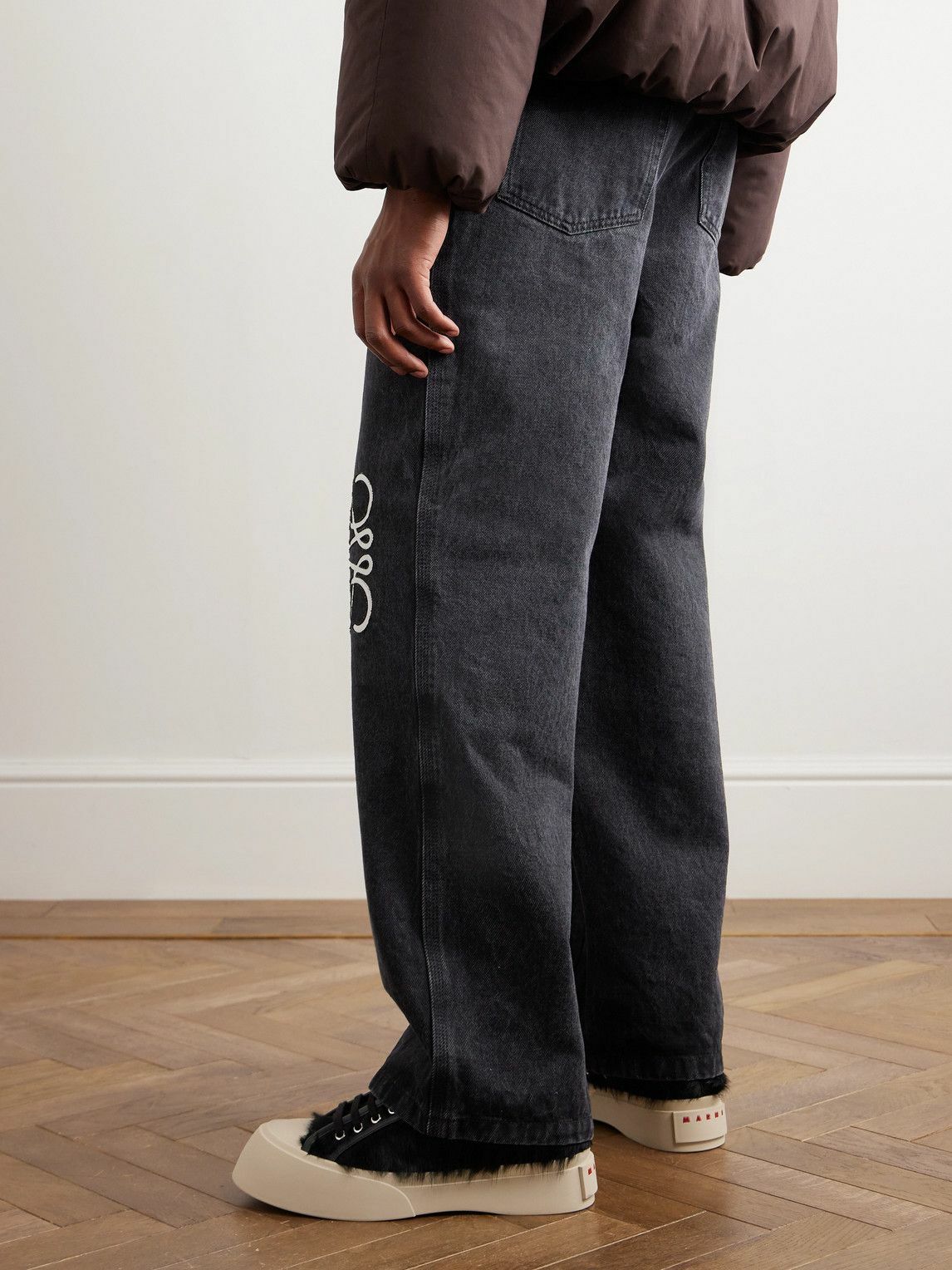 LOEWE - Anagram Straight-Leg Logo-Appliquéd Jeans - Black Loewe