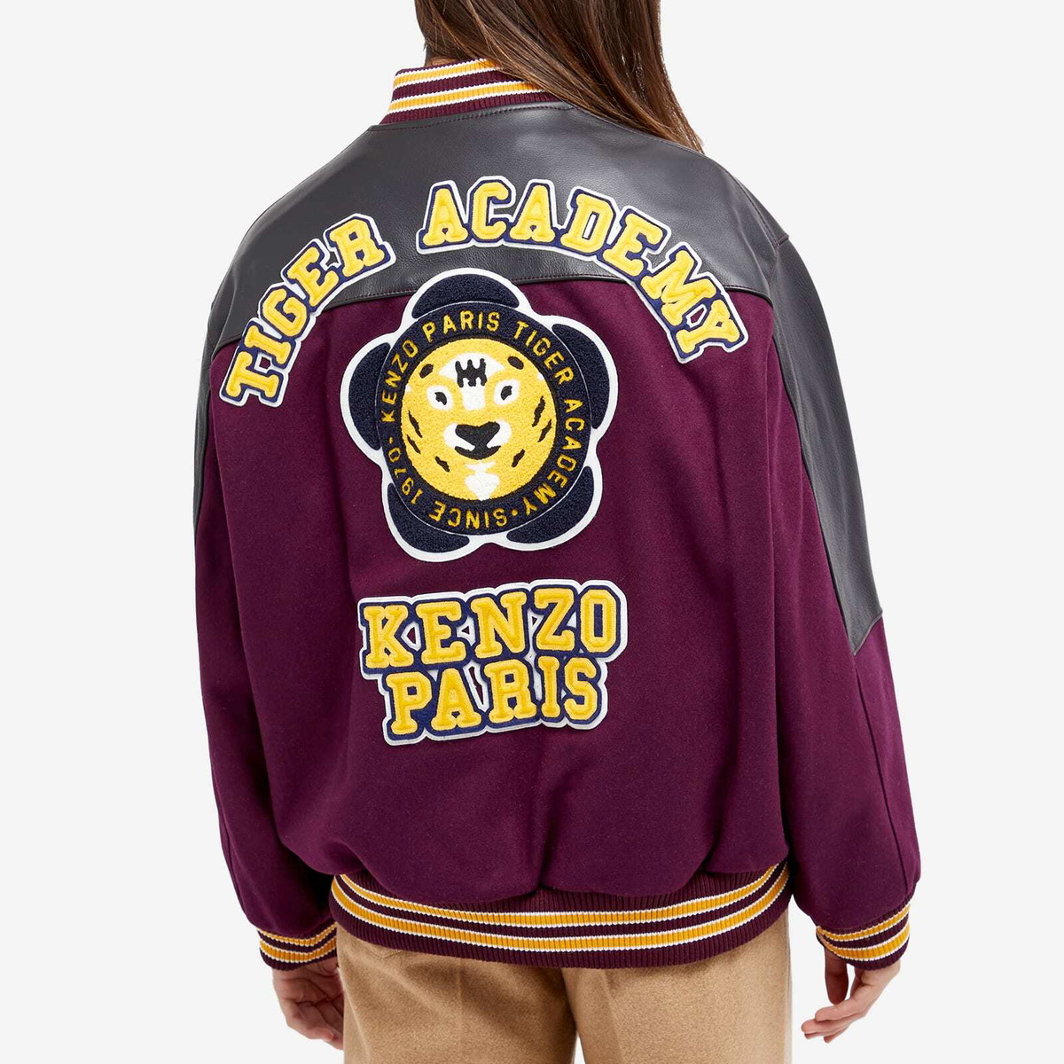 Kenzo Women's Tiger Academy Varsity Jacket in Prune Kenzo