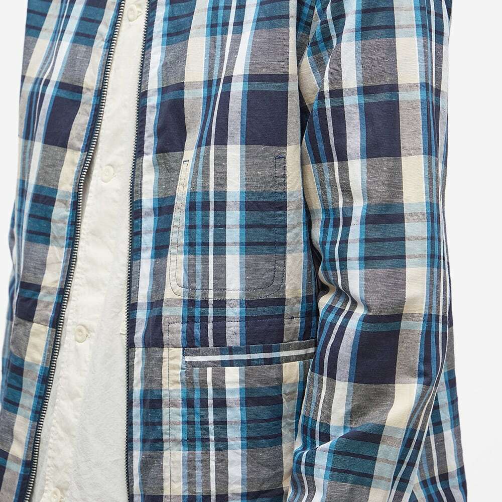Folk Men's Signal Zip Shirt Jacket in Yellow Cyan Check Folk