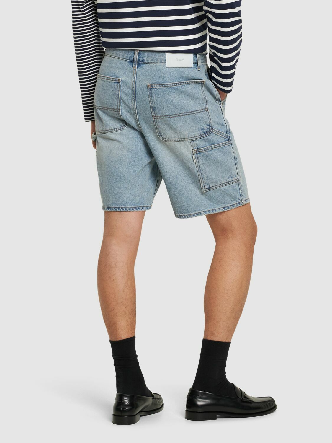 DUNST Curved Denim Cargo Shorts Dunst