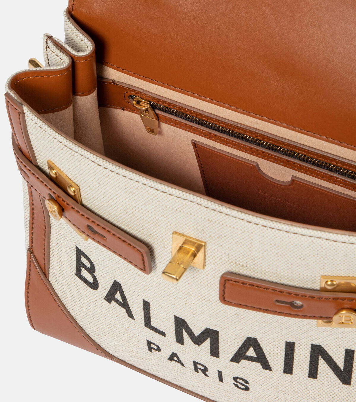 Balmain - B-Buzz 23 leather-trimmed shoulder bag Balmain