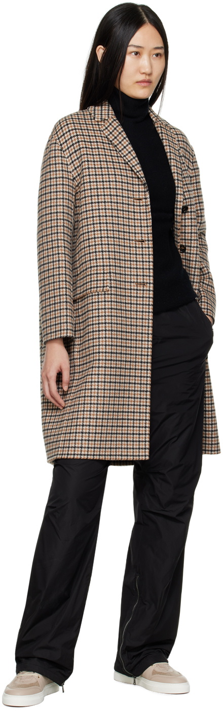 S Max Mara Off-White & Tan Jona Coat S Max Mara