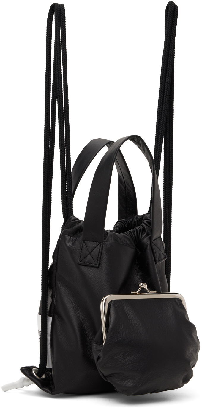 Pushbutton Black Coin Purse Backpack Pushbutton