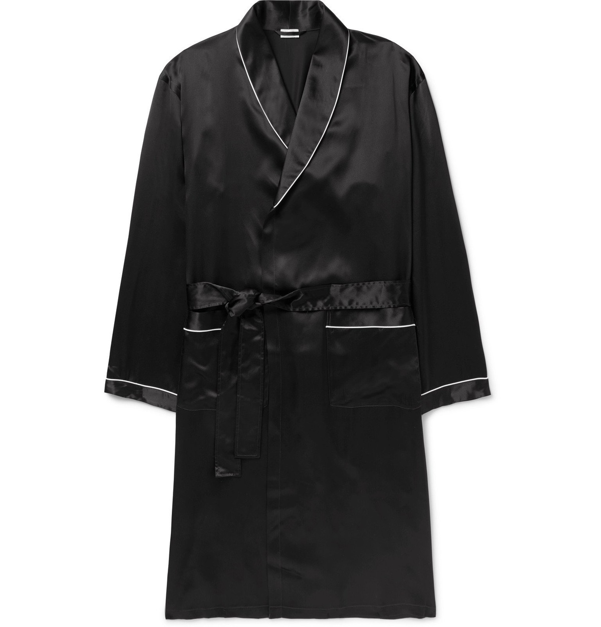 Zimmerli - Piped Silk Robe - Black Zimmerli