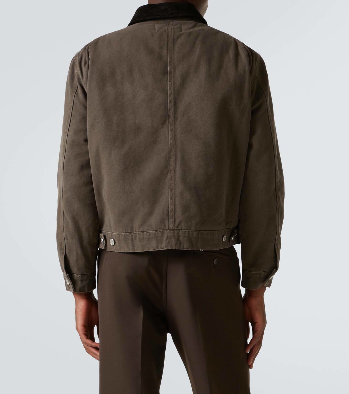 Frame Suede-trimmed cotton canvas jacket Frame Denim