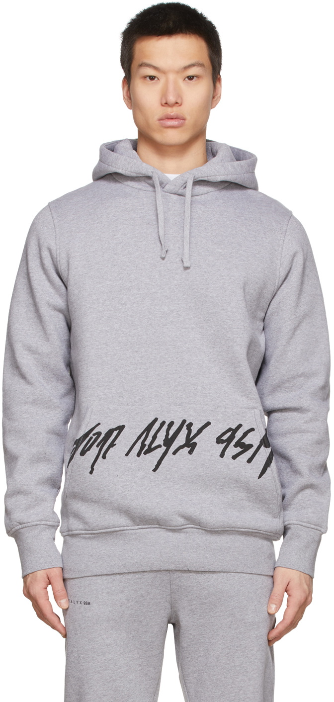 1017 ALYX 9SM Grey Script Hoodie 1017 ALYX 9SM