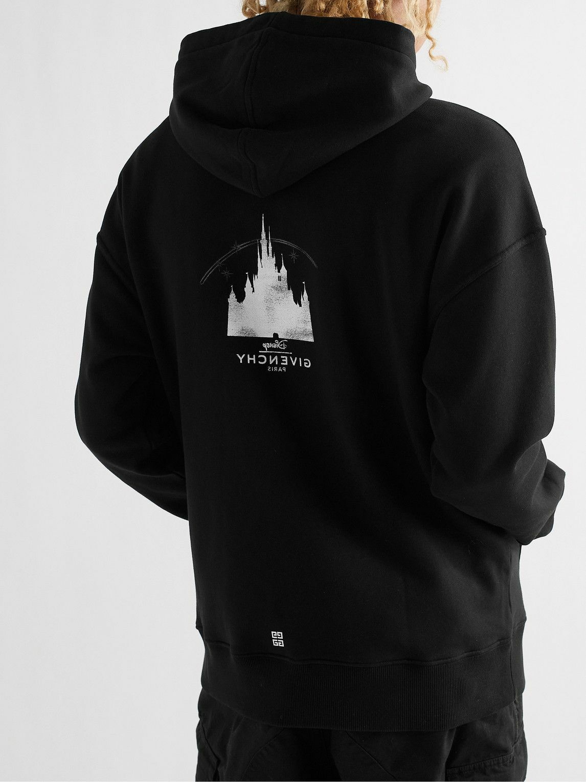 Givenchy - Disney Logo-Print Cotton-Jersey Hoodie - Black Givenchy