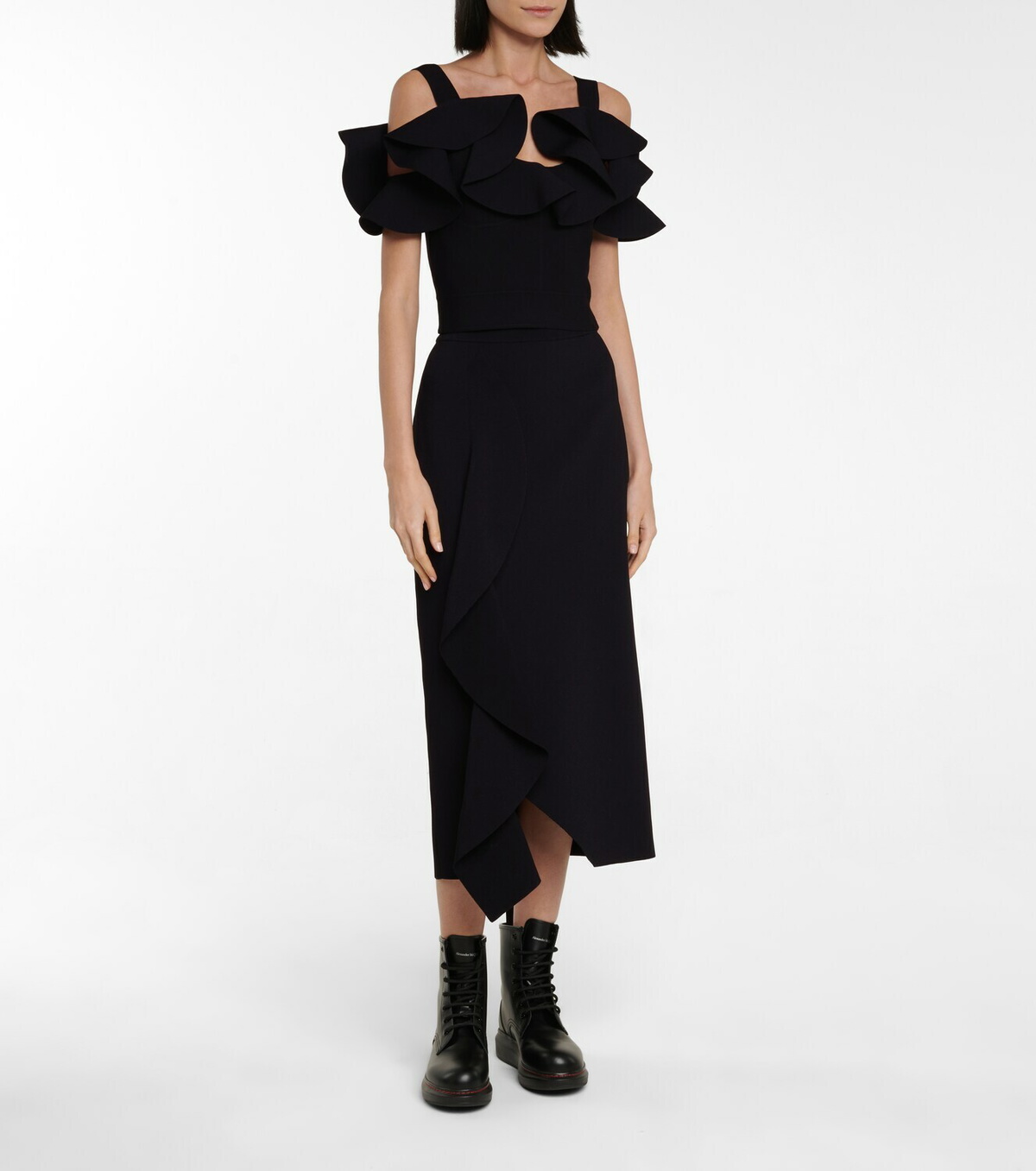 Alexander McQueen Ruffle-trimmed top Alexander McQueen