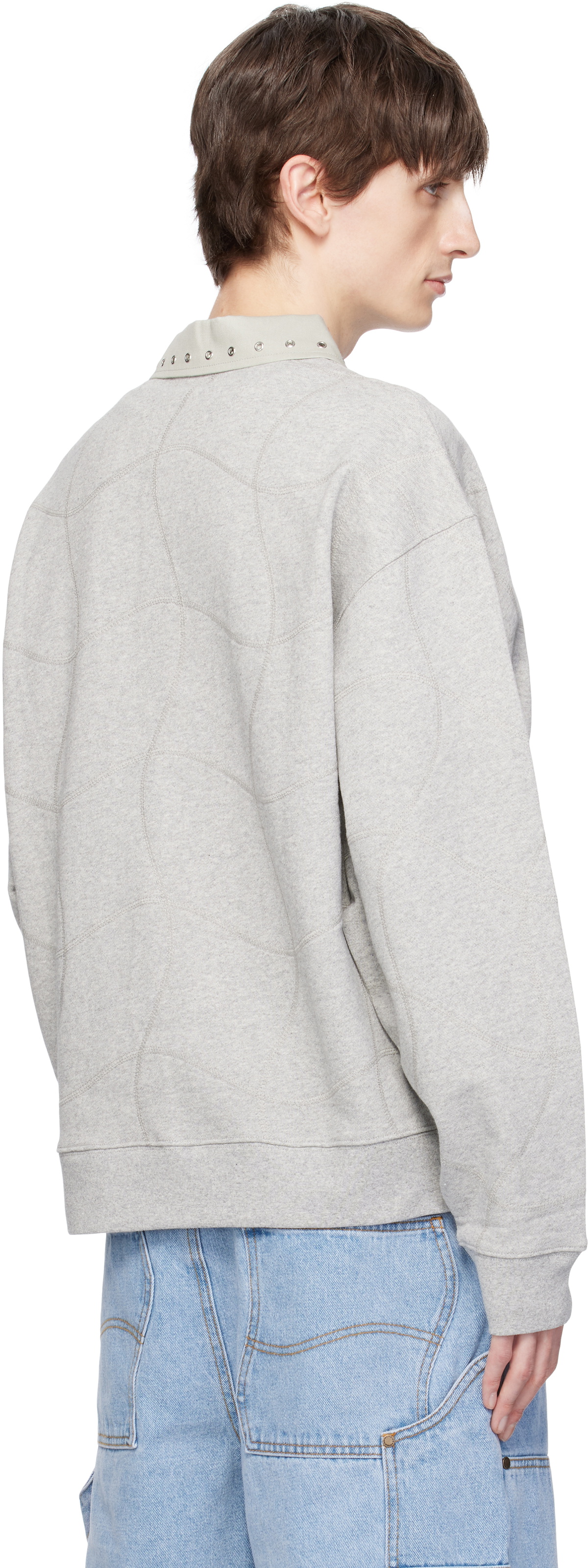 Dime Gray Wave Rugby Polo Dime