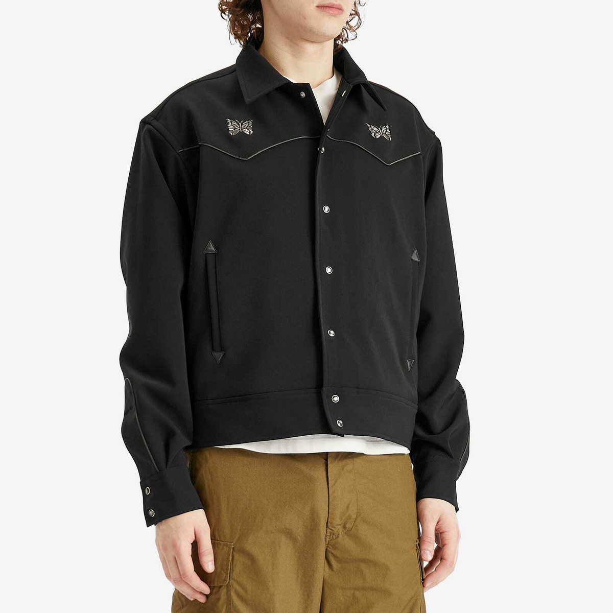 Needles Men's Piping Cowboy Jacket in Black Needles