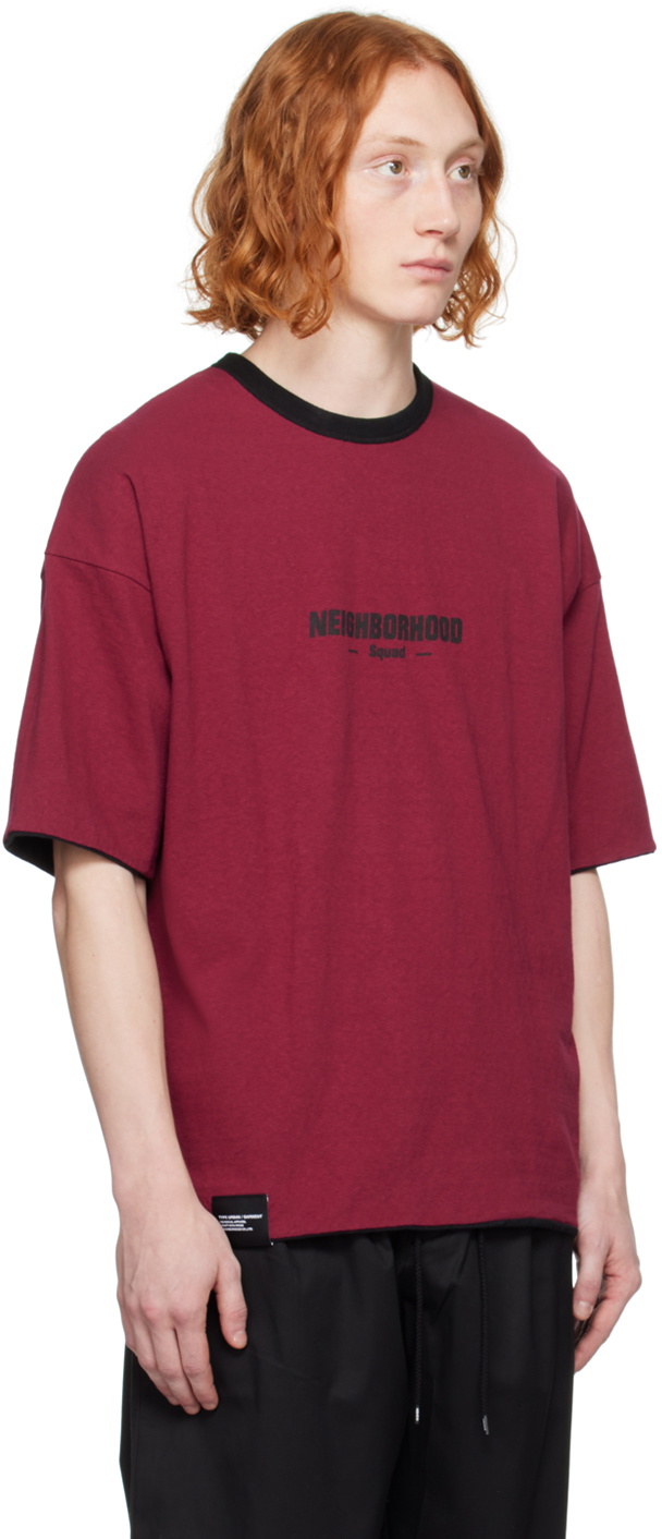 Neighborhood Black & Burgundy Reversible T-Shirt Neighborhood