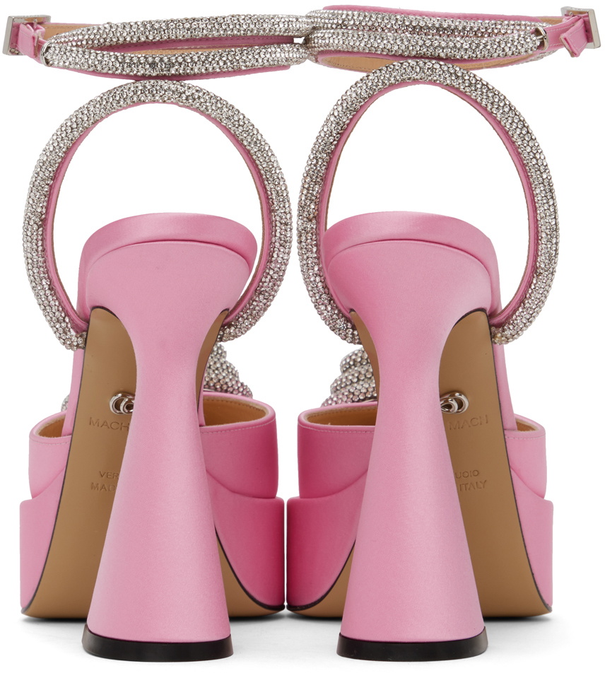 MACH & MACH Pink Triple Heart Heels MACH & MACH