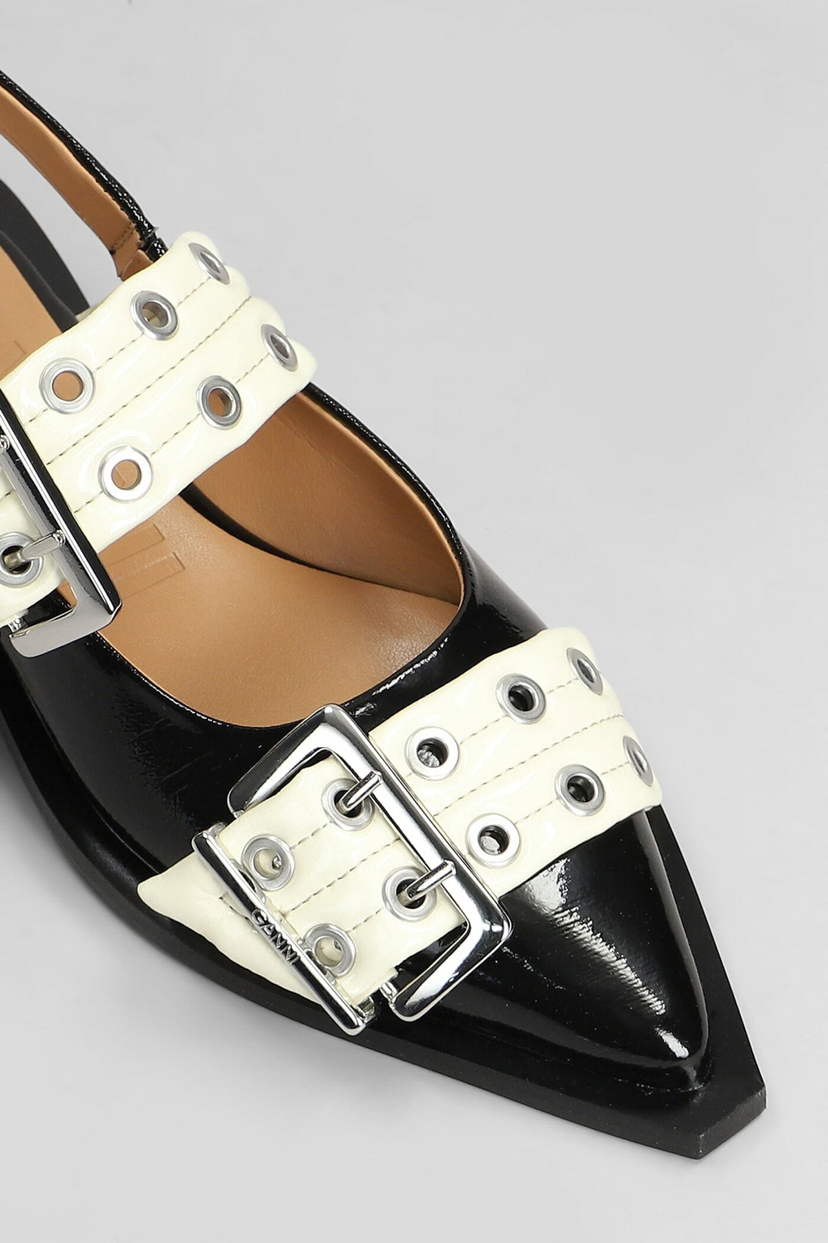 Ganni Ballet Flats In Black Polyuretan GANNI