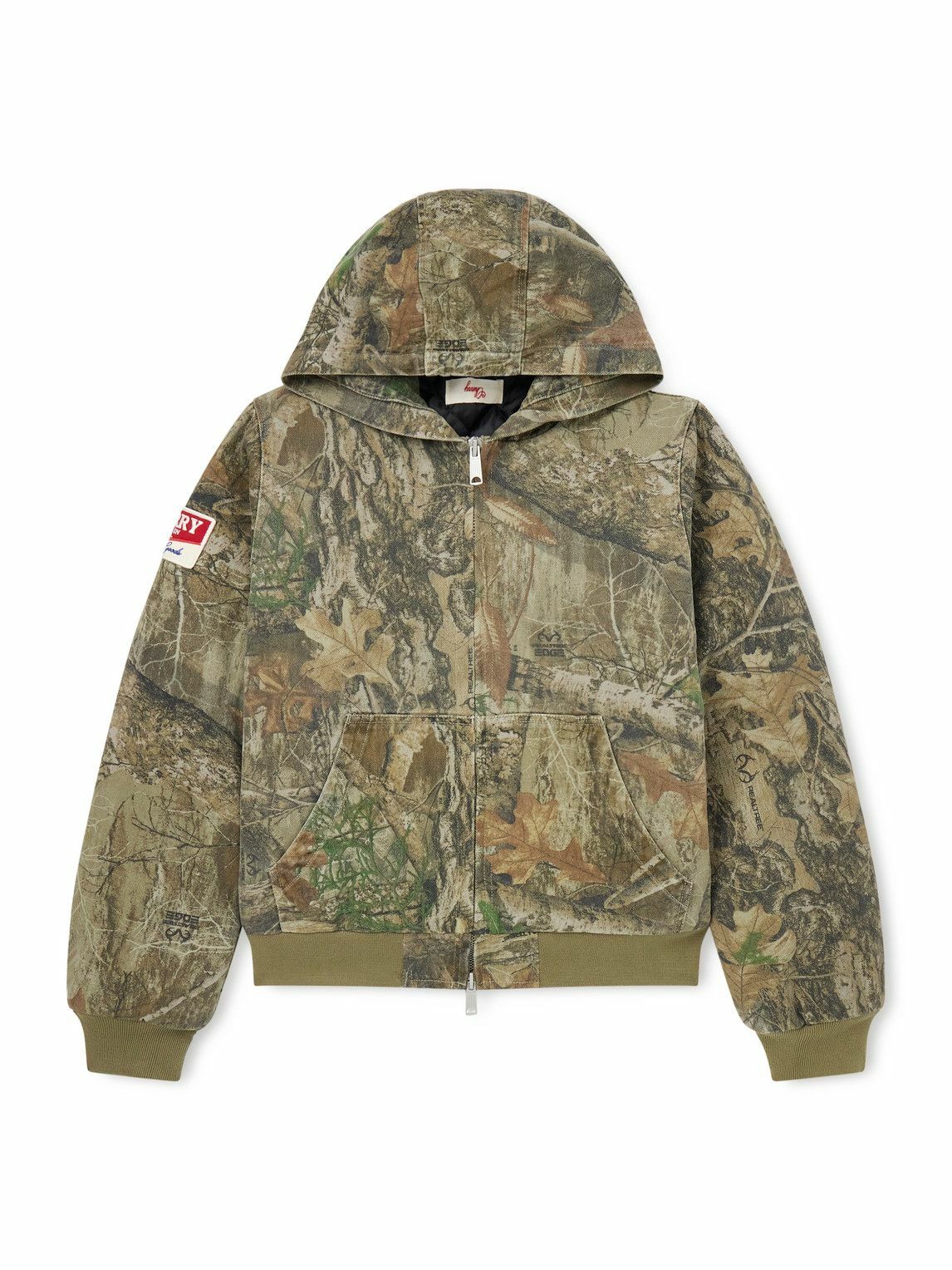 Cherry Los Angeles - Padded Printed Cotton-Twill Hooded Bomber Jacket ...