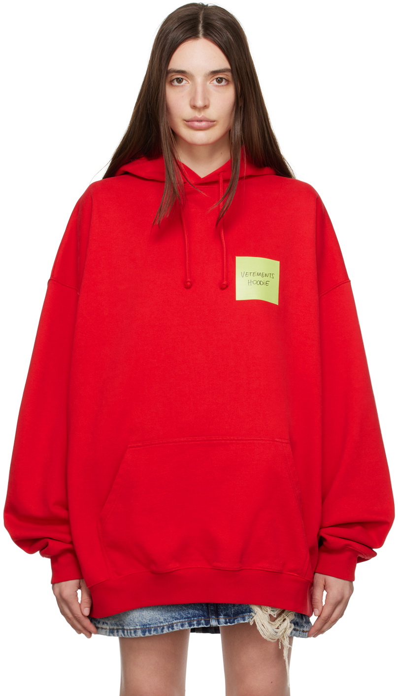 VETEMENTS Red Printed Hoodie Vetements