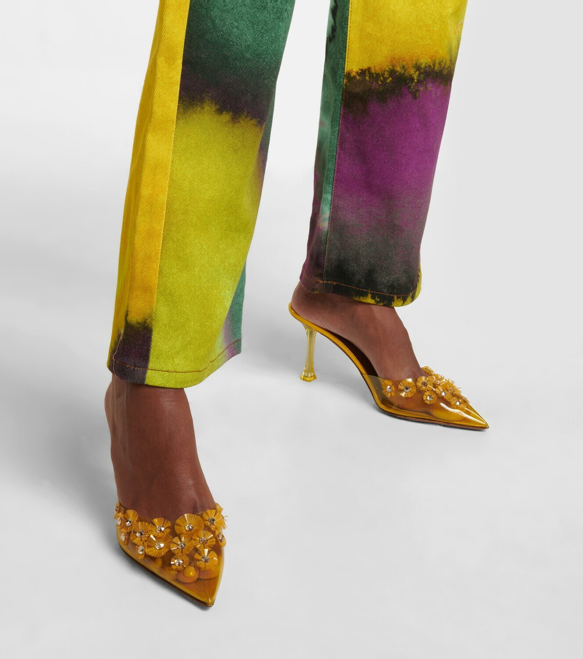 Aquazzura Meteorite 75 embellished PVC mules Aquazzura