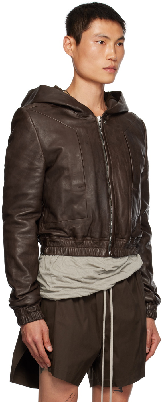 Rick Owens Brown Edfu Leather Jacket Rick Owens