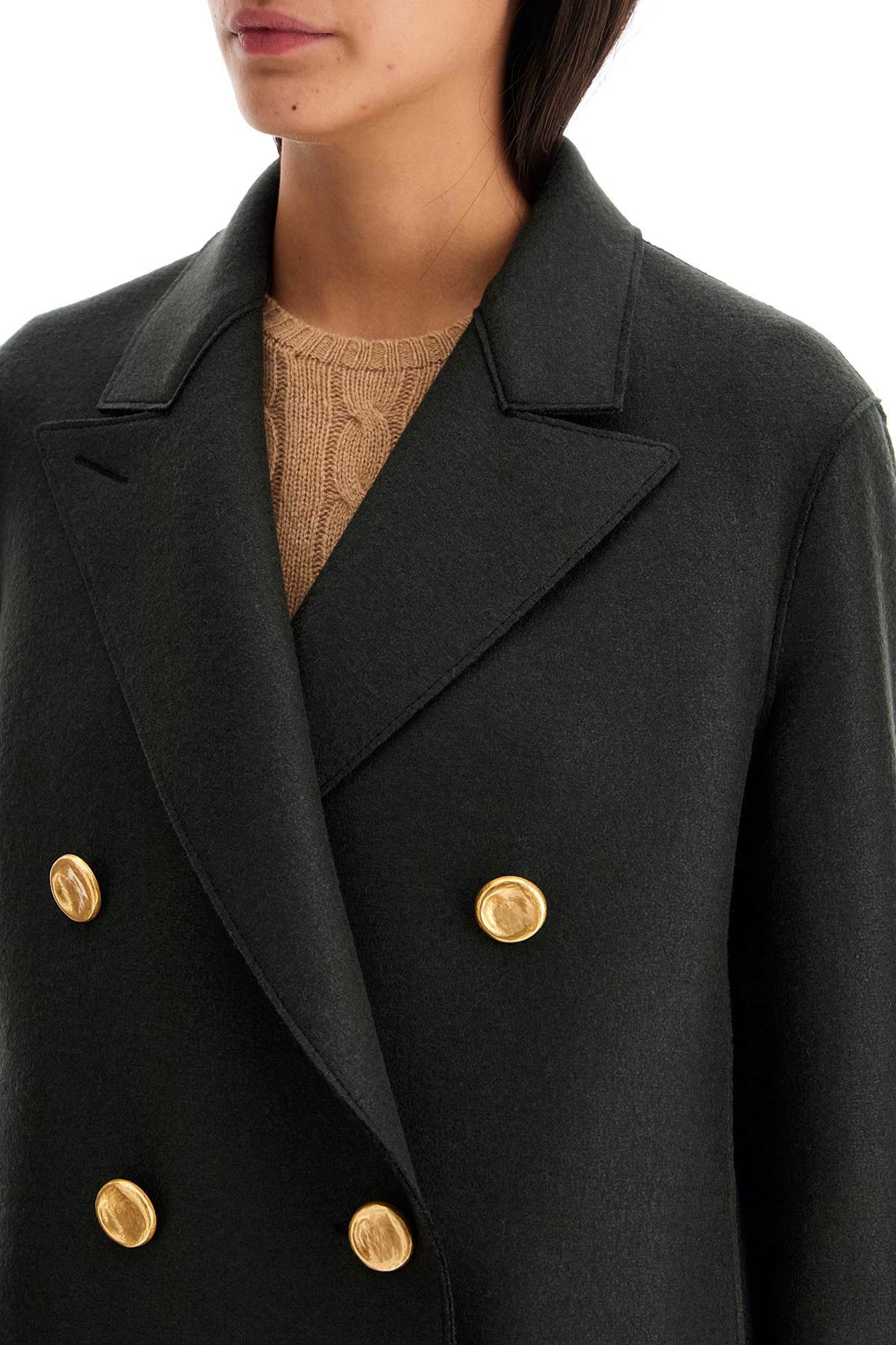 HARRIS WHARF LONDON double-breasted wool pressed caban Khaki Harris ...