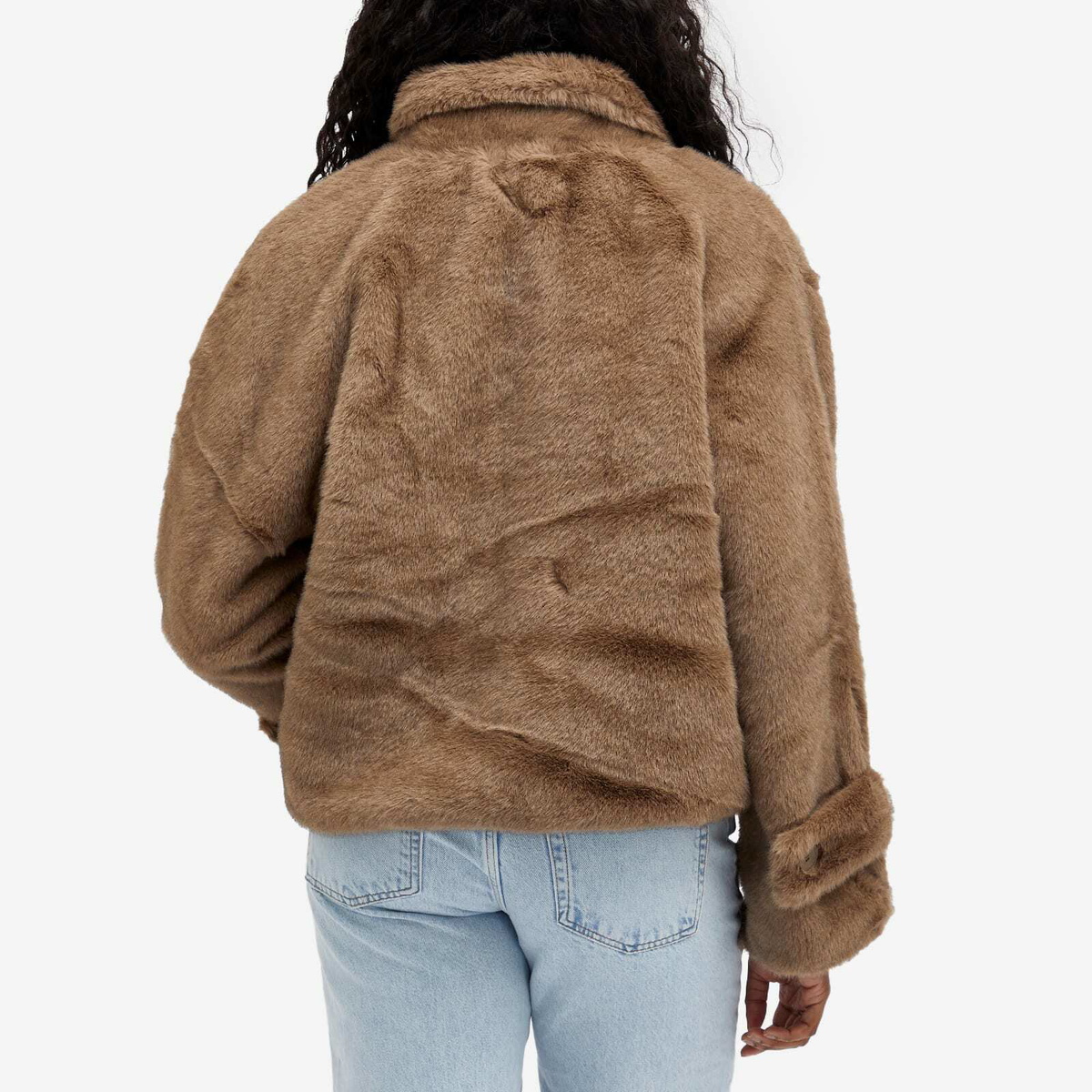 Meotine Women's Kelly Faux Fur Jacket in Light Brown Meotine