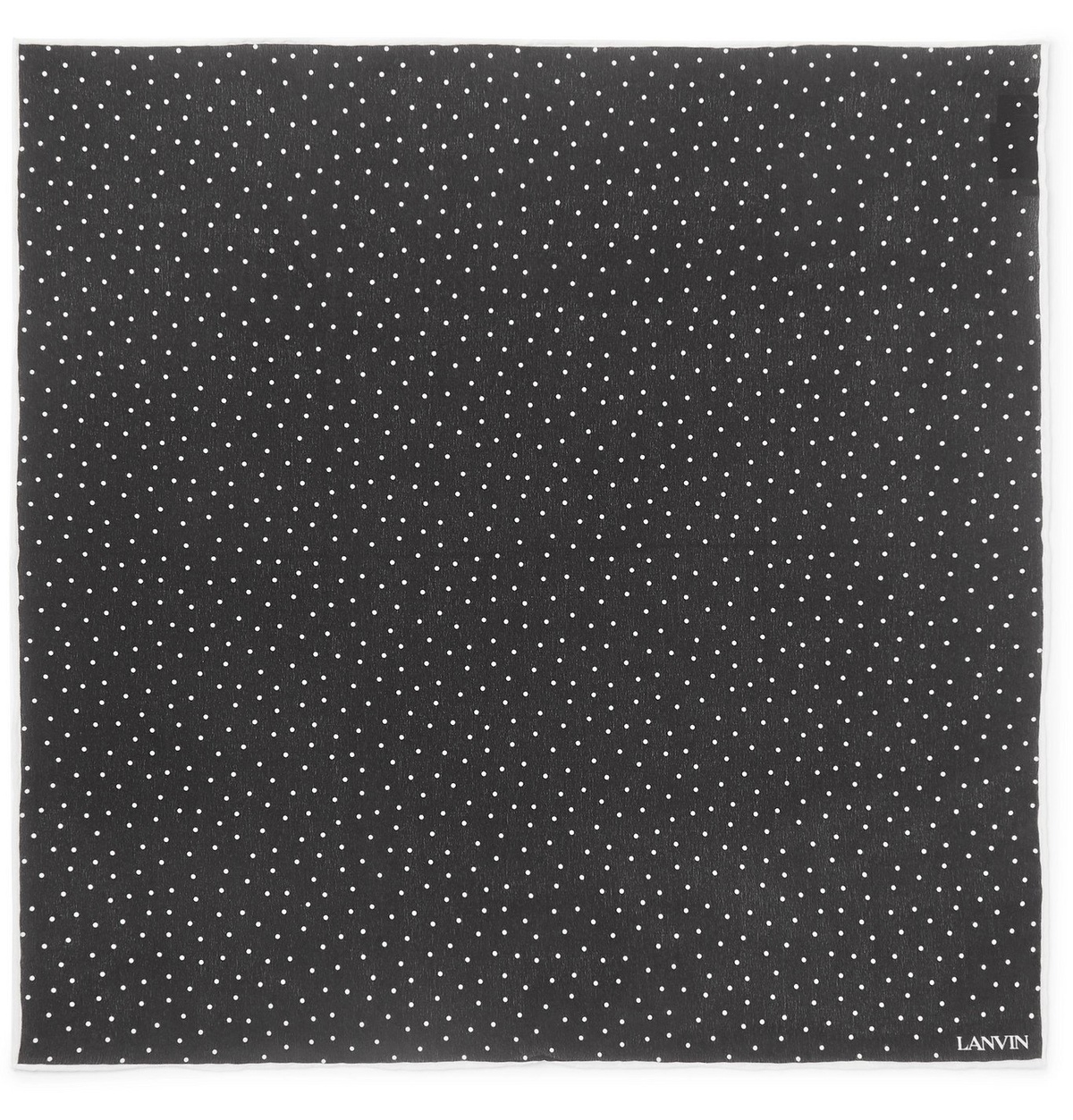 Lanvin - Polka-Dot Silk Pocket Square - Black Lanvin