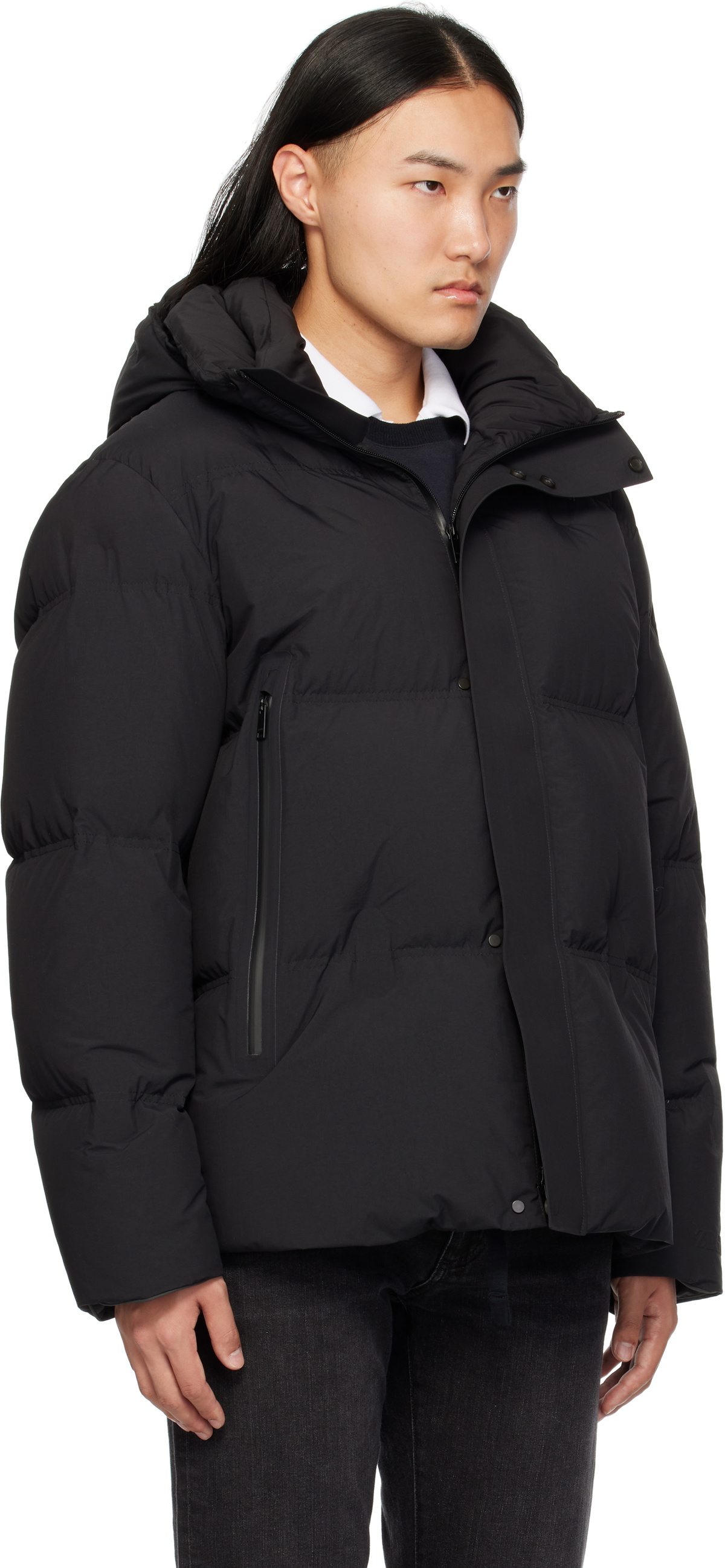 ZEGNA Black Hooded Down Jacket Zegna