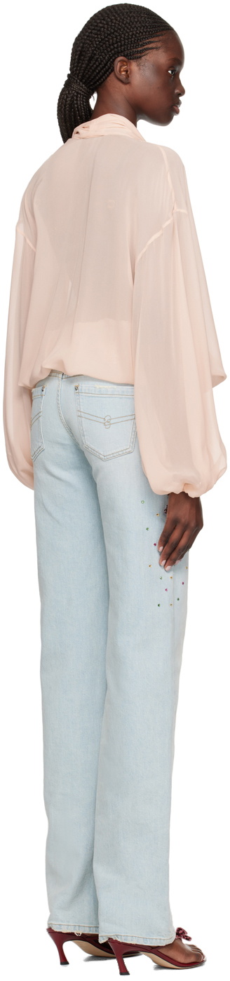 Blumarine Pink Sheer Blouse Blumarine