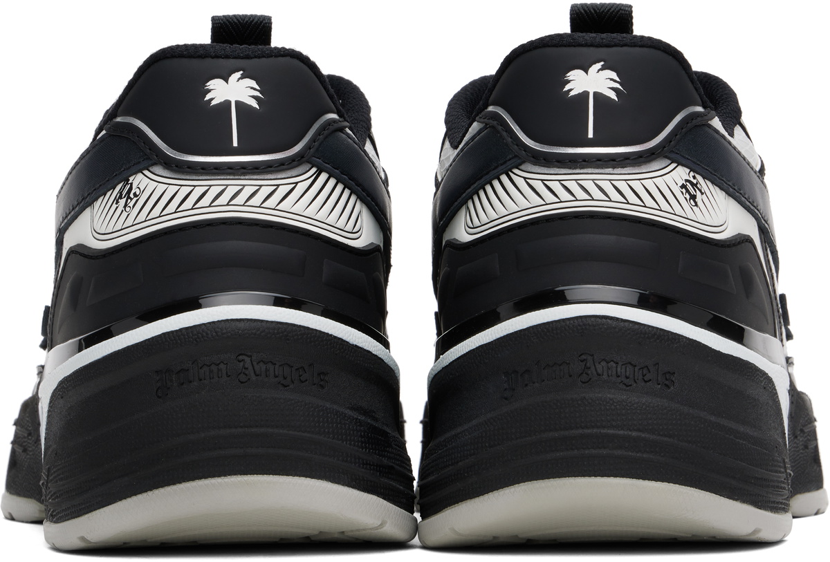 Palm Angels Black & Gray PA 4 Leather Sneakers Palm Angels