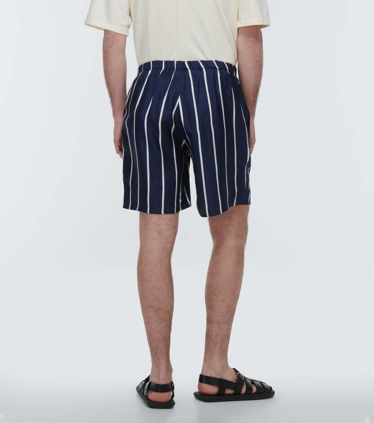Ami Paris Striped silk shorts AMI