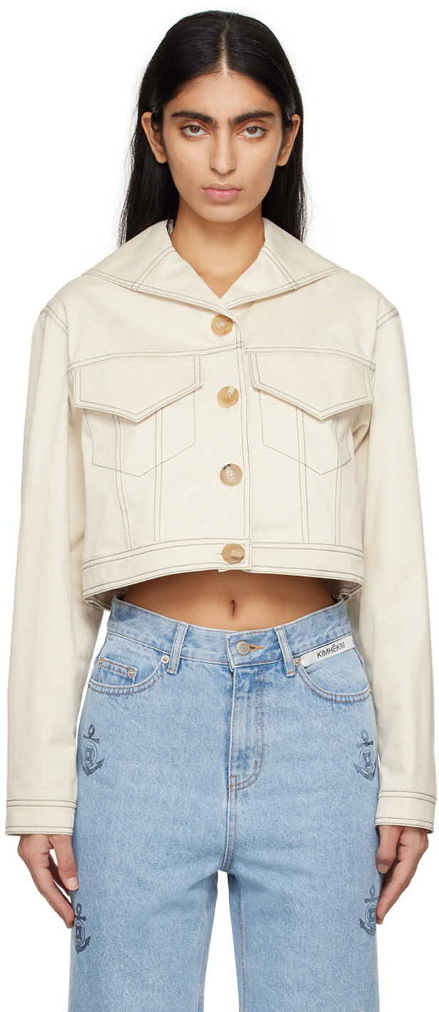 KIMHĒKIM Off-White Cropped Jacket KIMHĒKIM