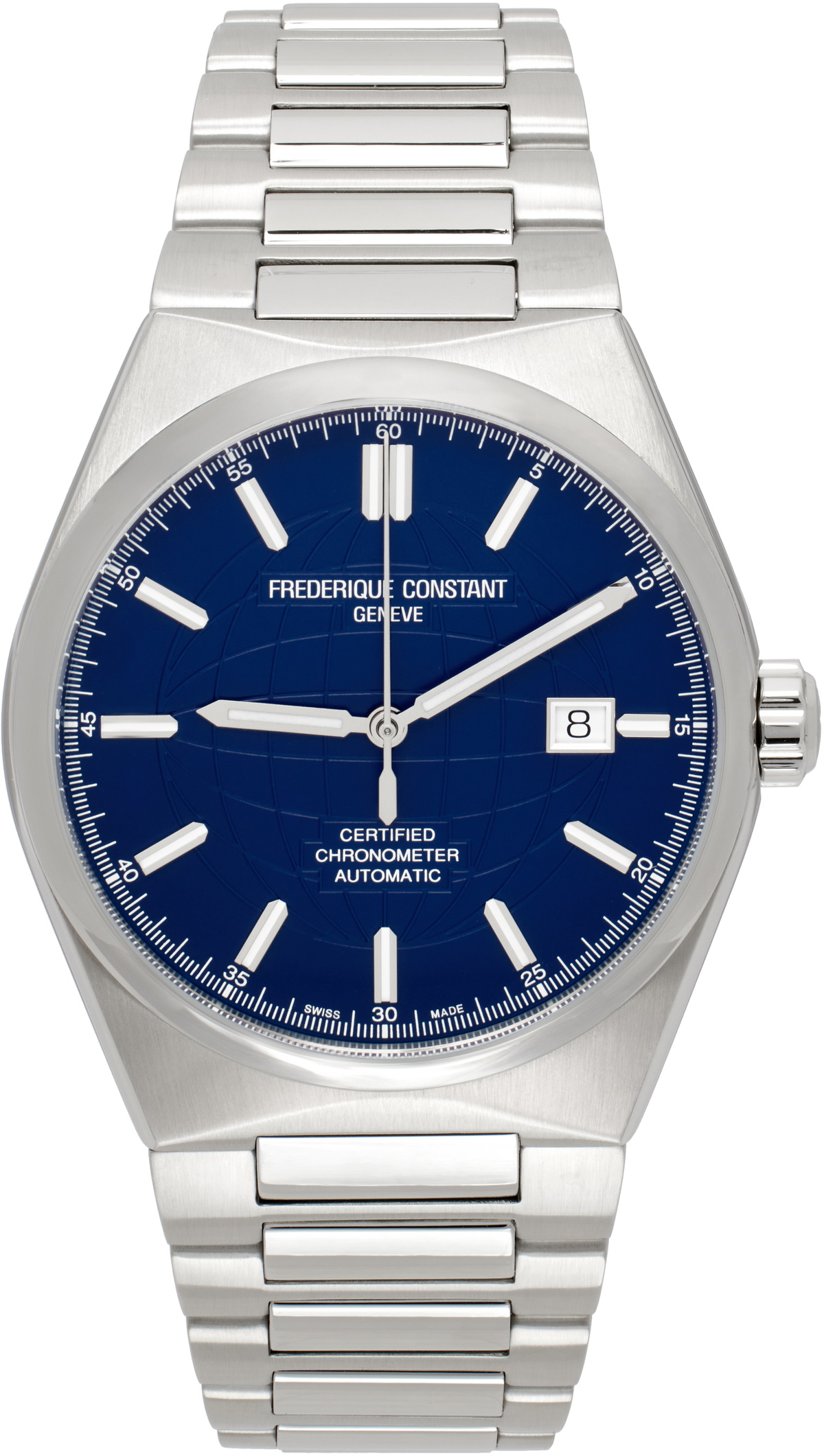 Frédérique Constant Silver & Navy Highlife Automatic COSC Watch ...