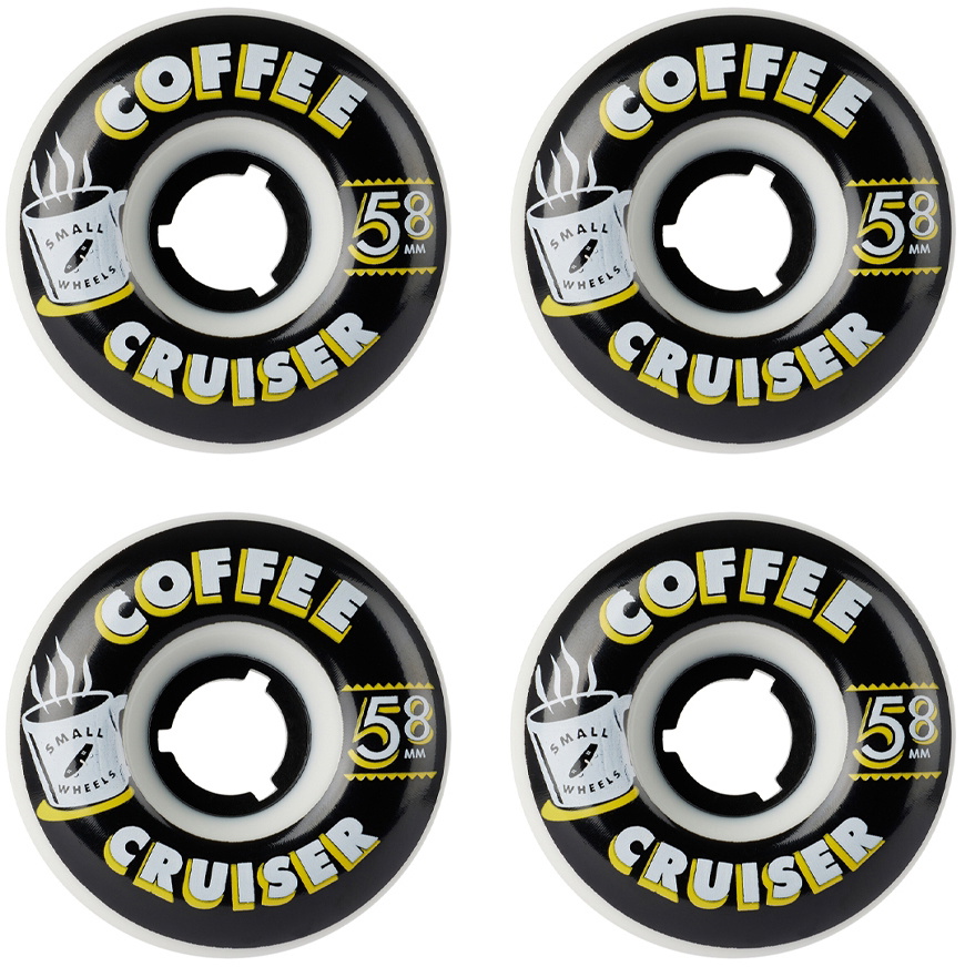 SML. Wheels White Coffee Cruiser Skateboard Wheels, 58 mm
