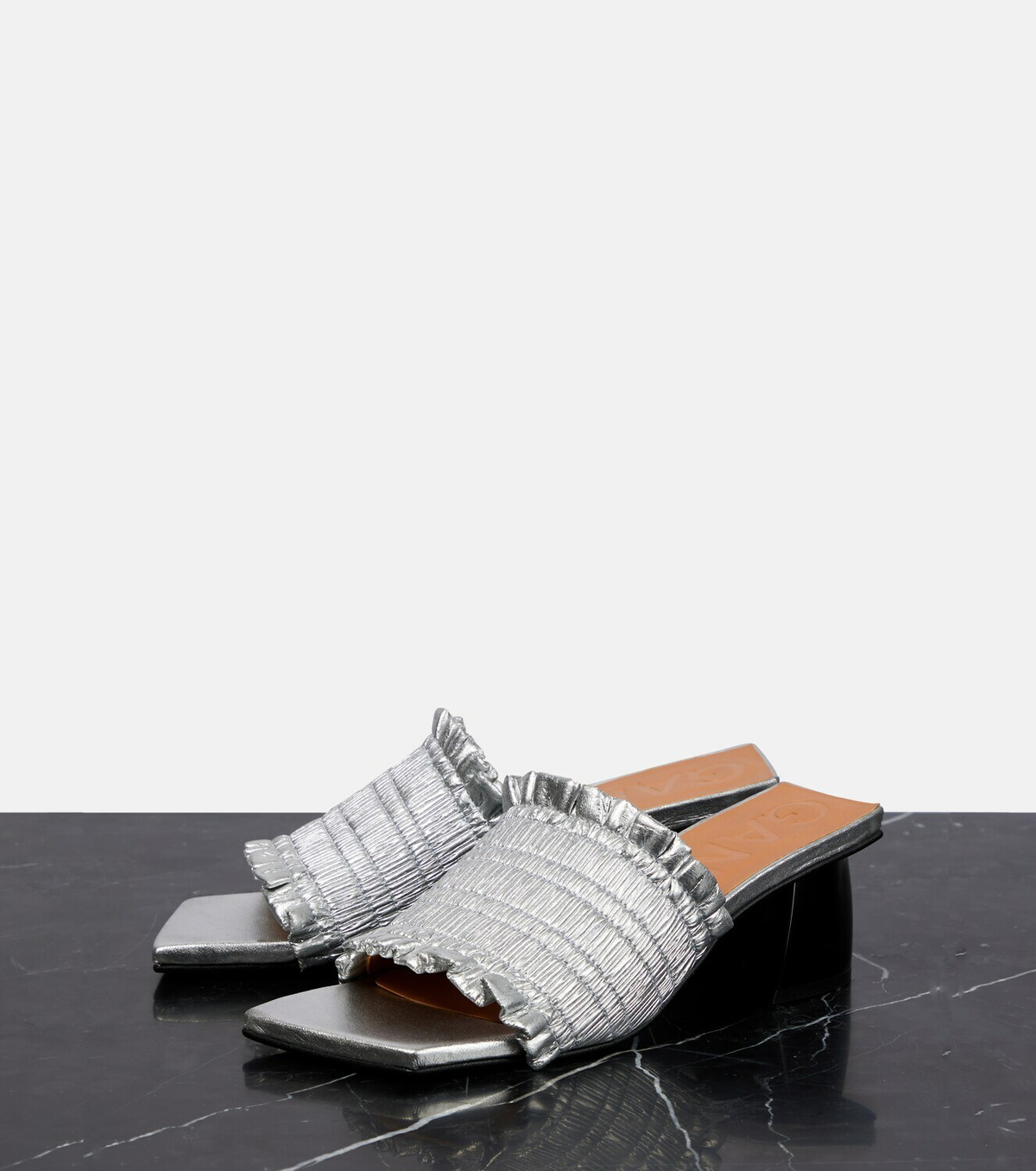Ganni - Smocked mules GANNI