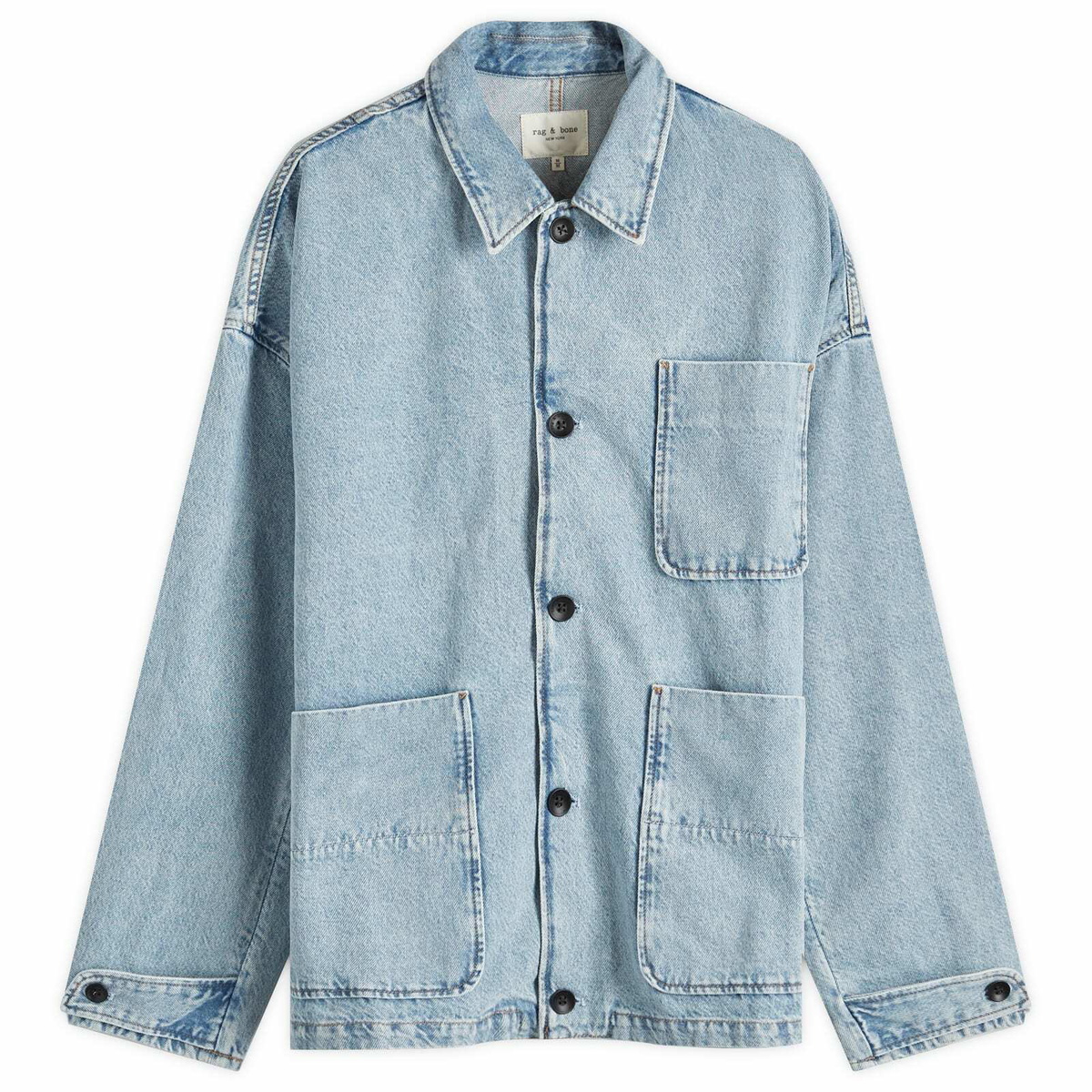 Rag & Bone Men's Mercer Denim Chore Coat in Skylight Rag and Bone