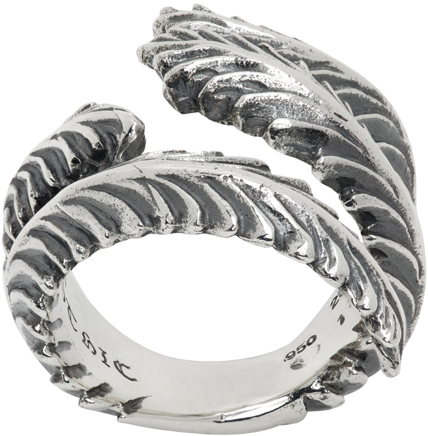 YOHJI YAMAMOTO Silver Feather Ring Yohji Yamamoto
