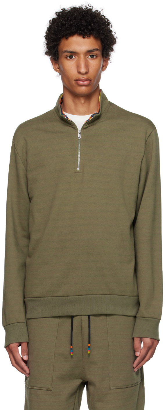Paul Smith Khaki Half-Zip Sweatshirt Paul Smith